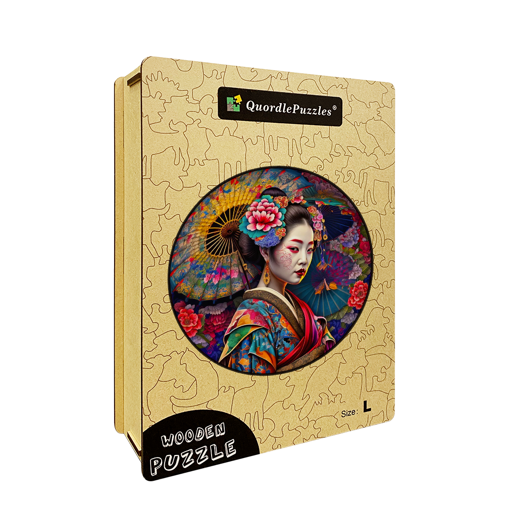 Japanese Geisha Wooden Jigsaw Puzzle | Quordlepuzzles